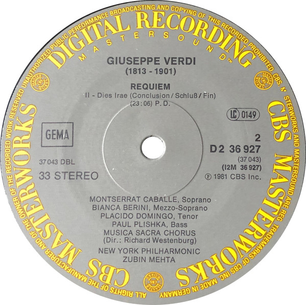 Giuseppe Verdi, Montserrat Caballé, Placido Domingo, Bianca Berini ...